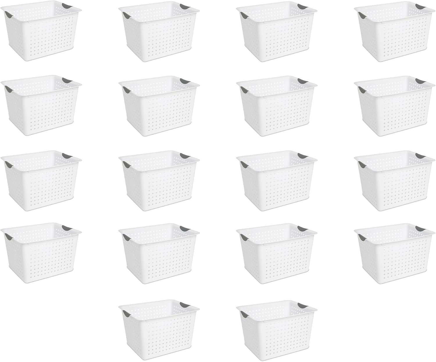 Plastic Ultra Nesting Basket Storage Bins, Deep Organizing Box, White - Walmart.com
