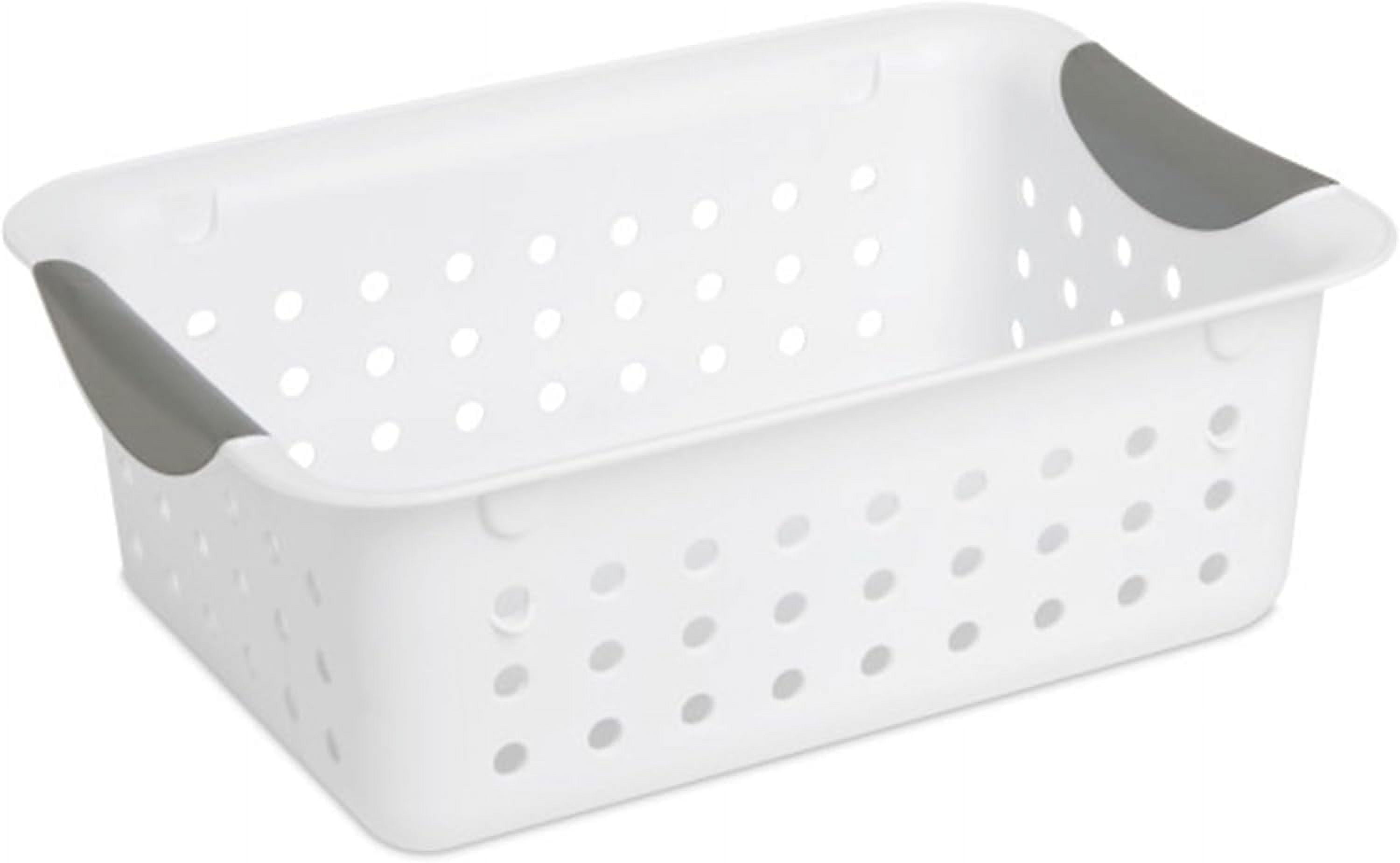 Plastic Ultra Nesting Basket Storage Bins, Deep Organizing Box, White ...