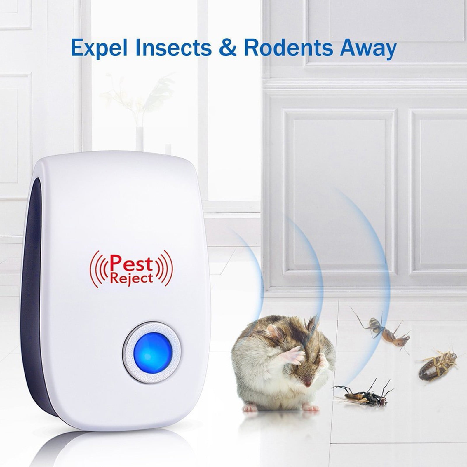 Plastic Ultrasonic Repellent for Roach, Rodent, Mouse, Bugs, Mosquito ...