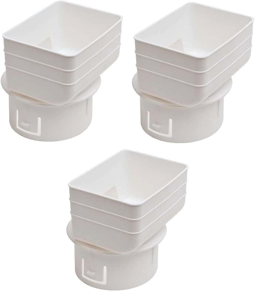 Plastic Universal Downspout to Drain Tile Adapter (2X3X3 CASE(6), WHITE ...