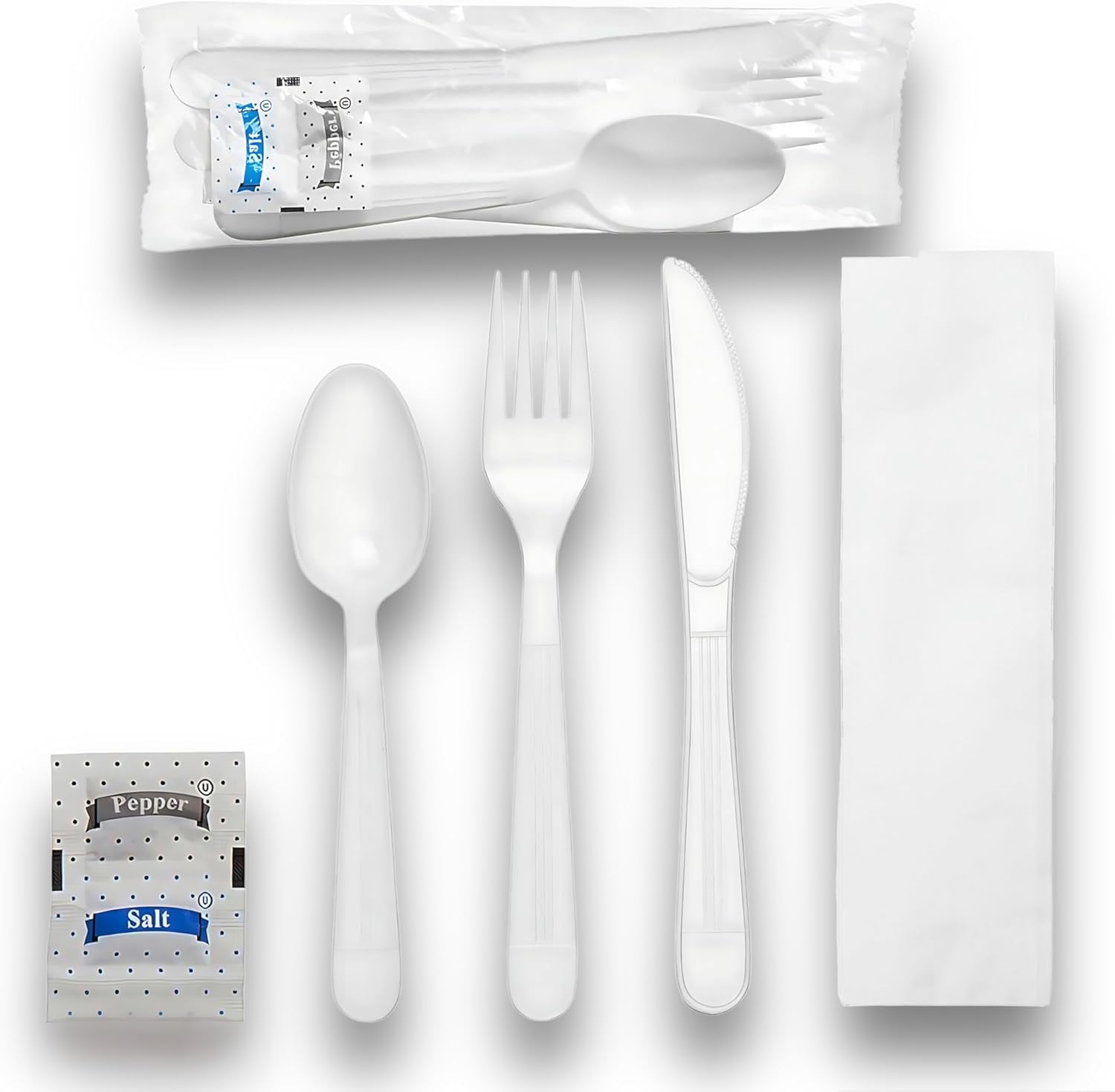 Plastic Utensils x [250 Pack] Silverware Wrapped Combo Set Bulk Variety ...