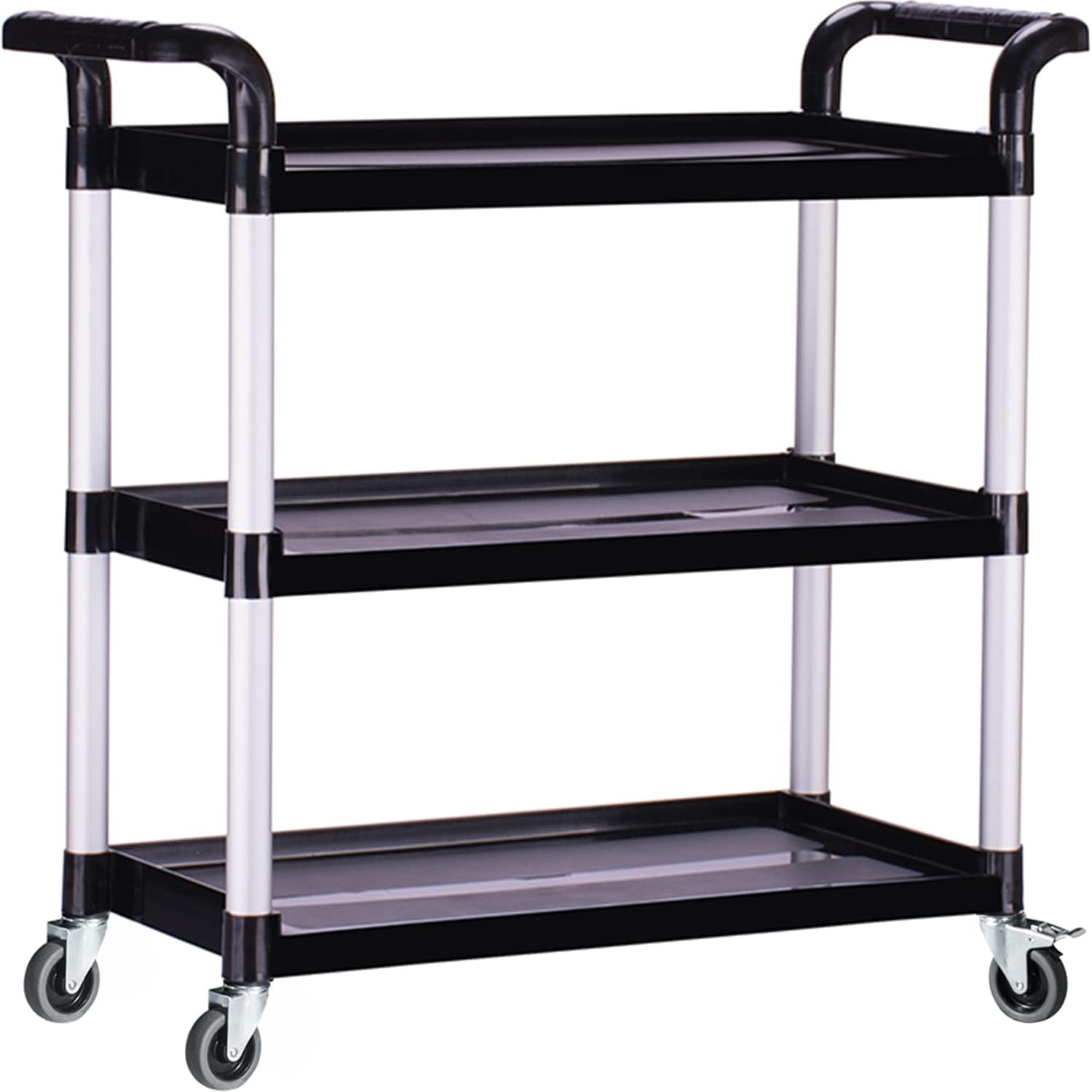 Plastic Utility Carts with Wheels, Heavy Duty 510lbs Capacity Rolling ...