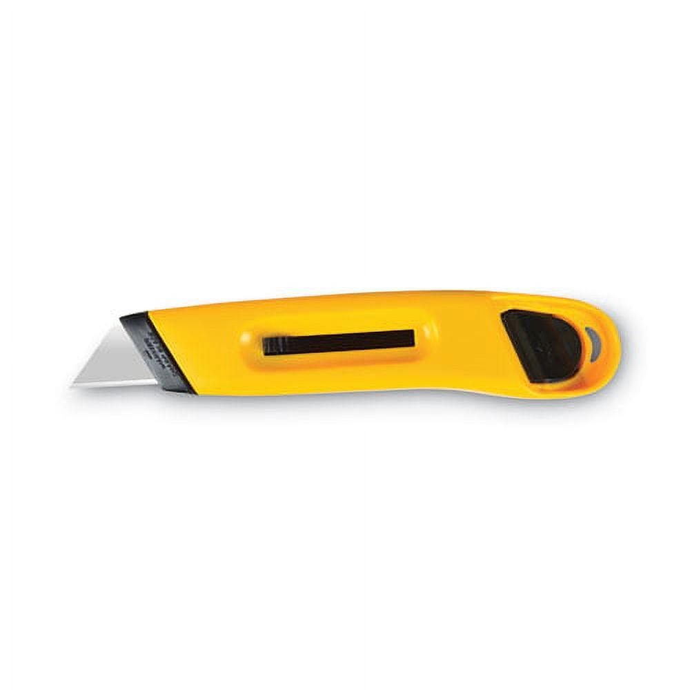 Plastic Utility Knife With Retractable Blade And Snap Closure, Yellow ...