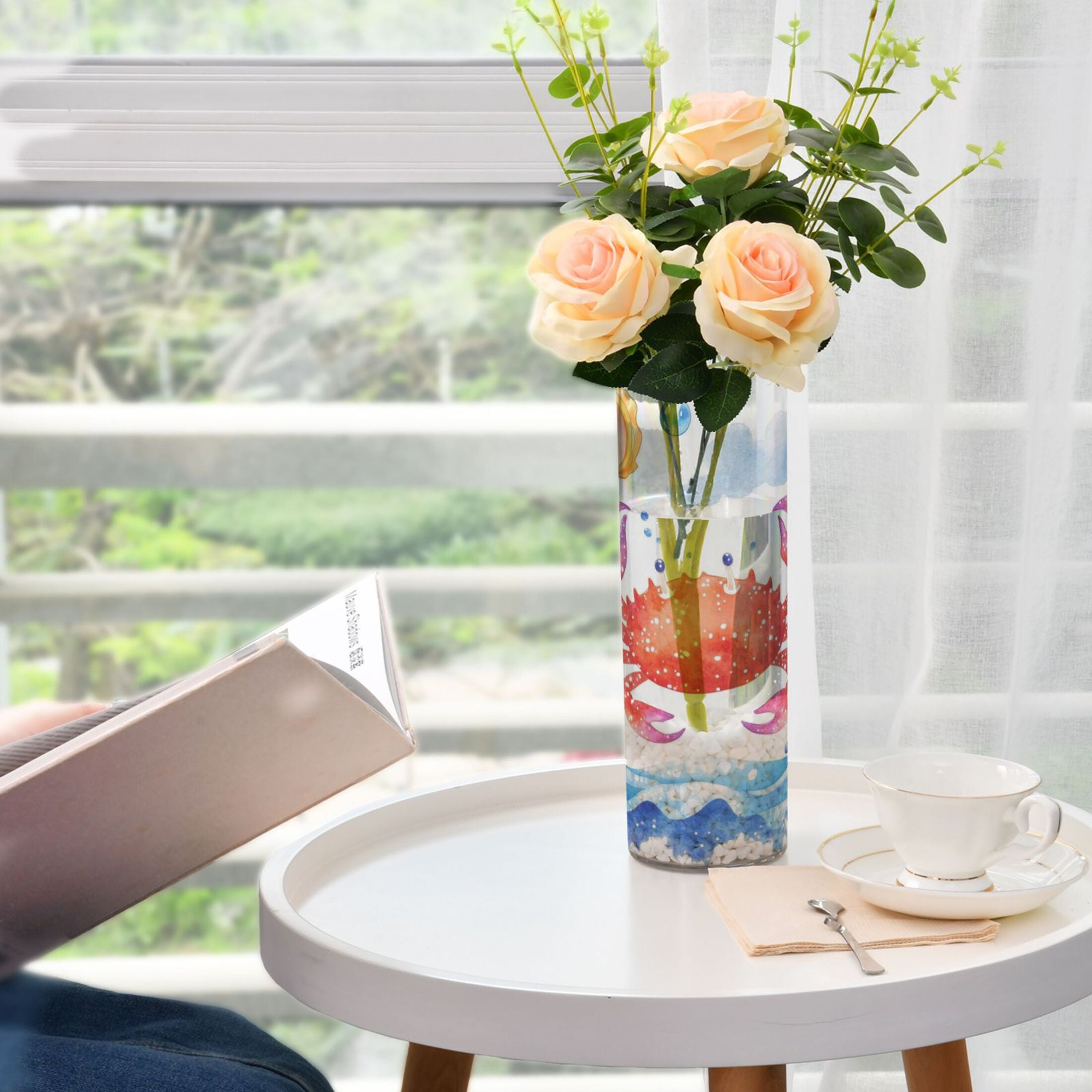 Plastic Vase 11.8"×3.9" Translucent Cylinder Vase Durable Flower Vase ...