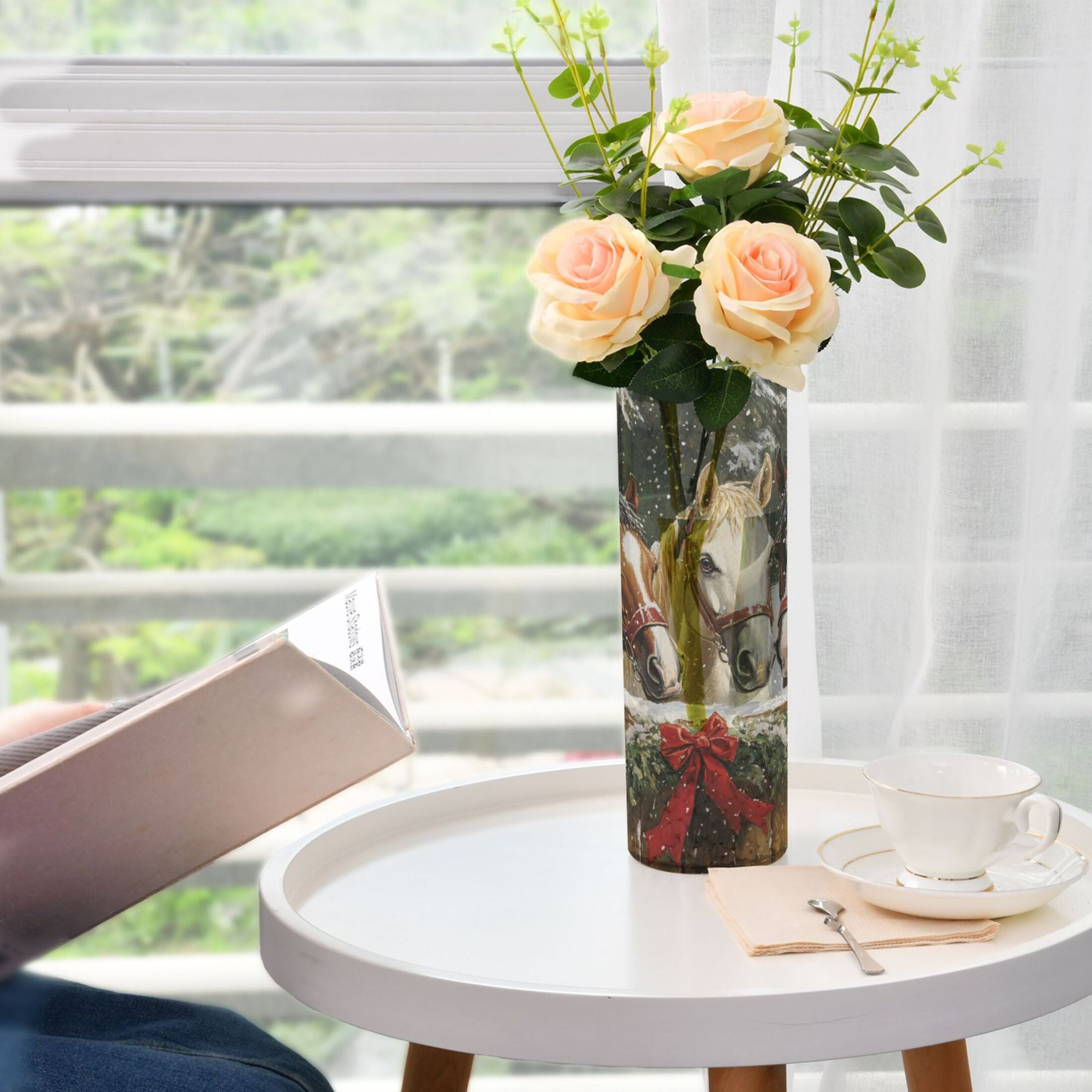 Plastic Vase 11.8"×3.9" Translucent Cylinder Vase Durable Flower Vase ...