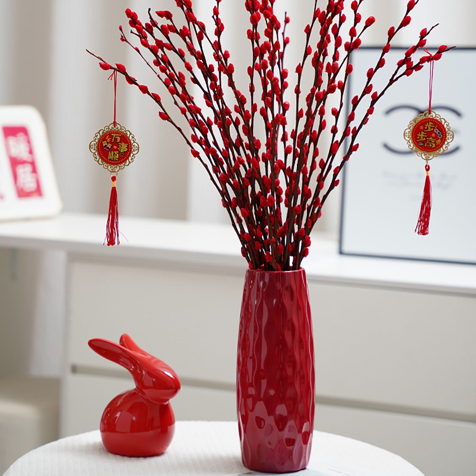 Plastic Vase 9.4 Inch Flower Vase | Modern Decorative Centerpiece for ...