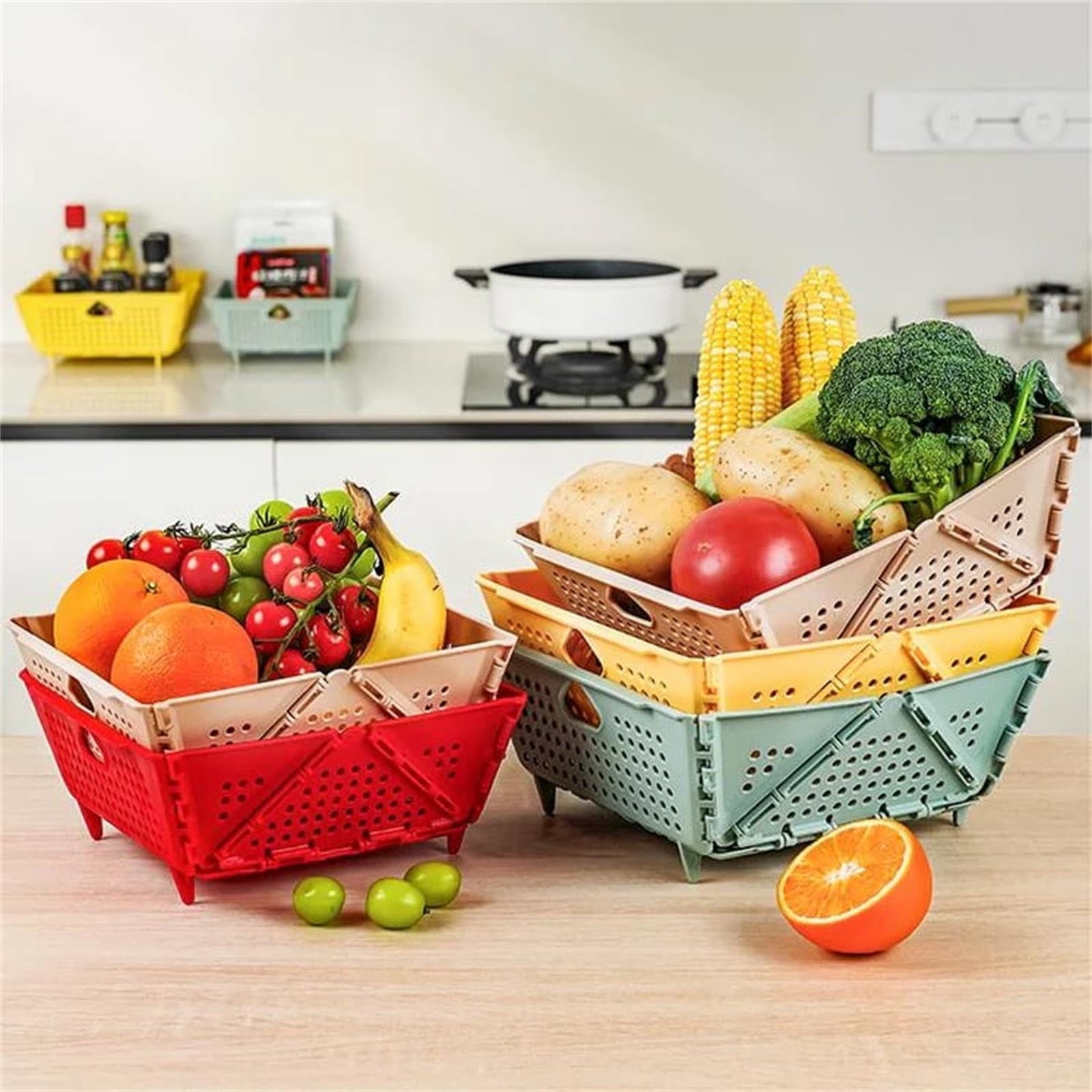 Plastic Vegetable Basket Multifunctional Kitchen Storage Organizer with ...