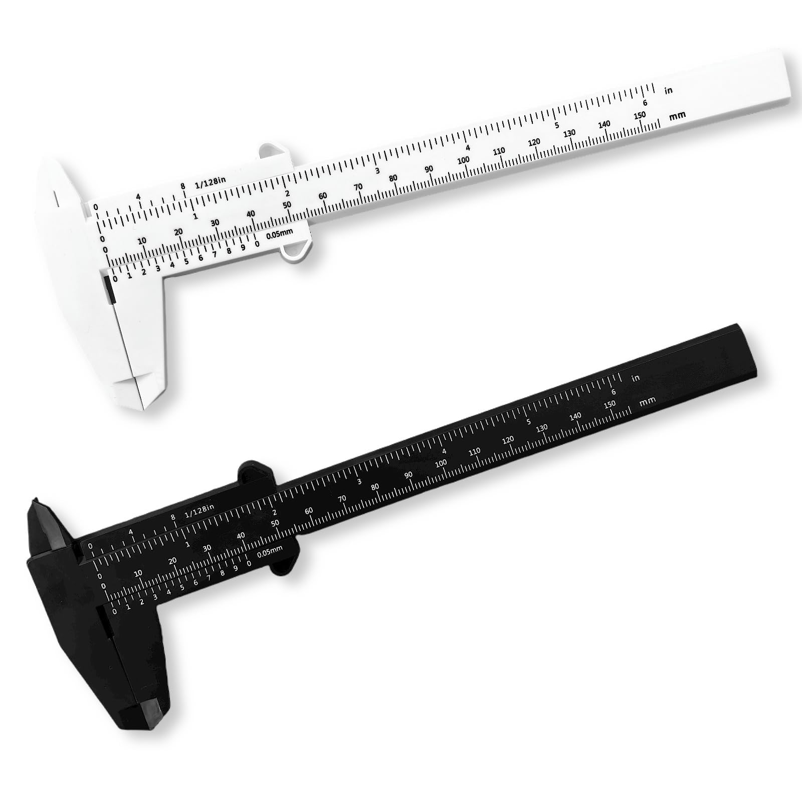 Plastic Vernier Caliper (2pcs), 150mm/6 Inch Double Scale Sliding Gauge ...