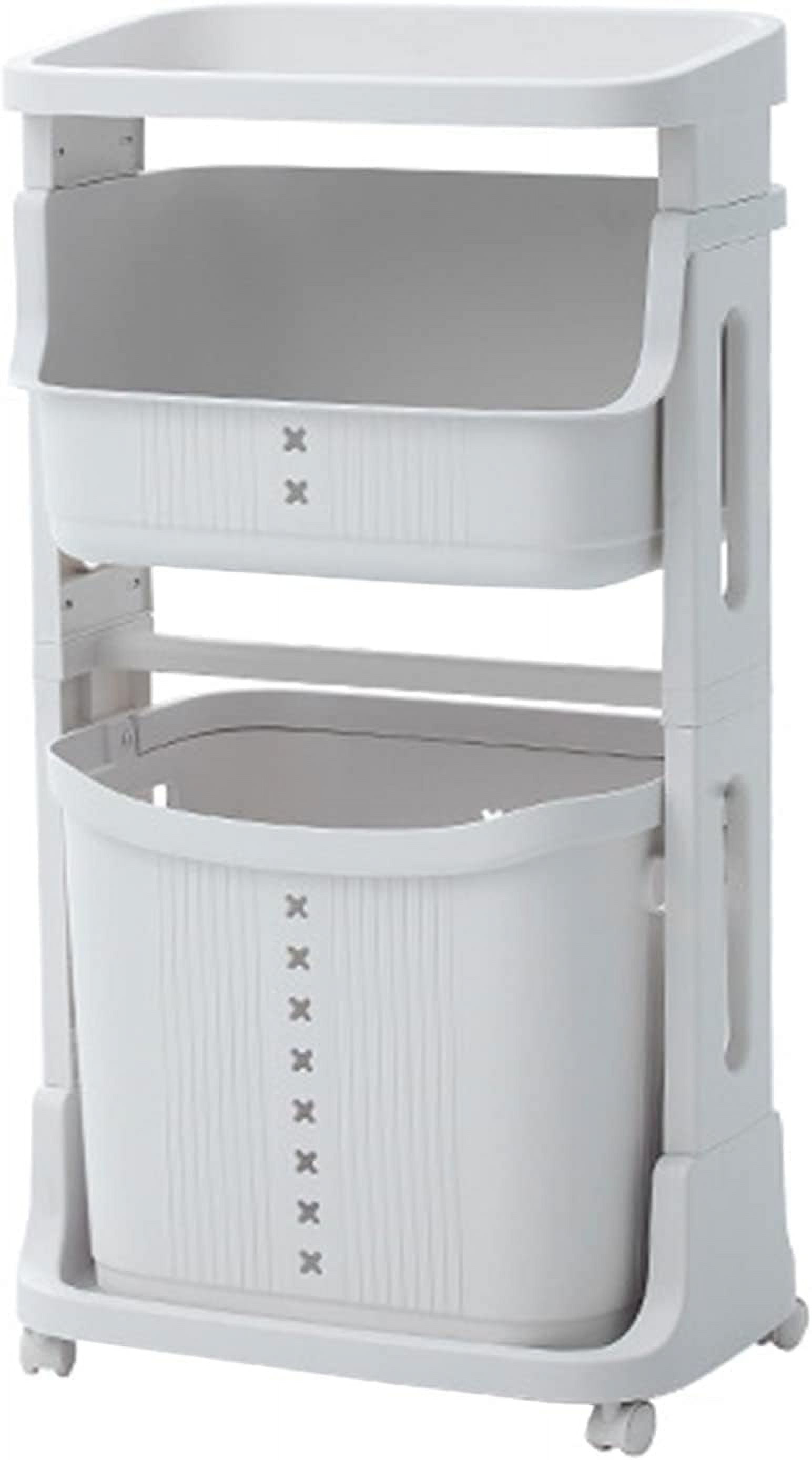 Plastic Vertical Stackable Laundry Sorter Hamper with Wheels, Removable ...