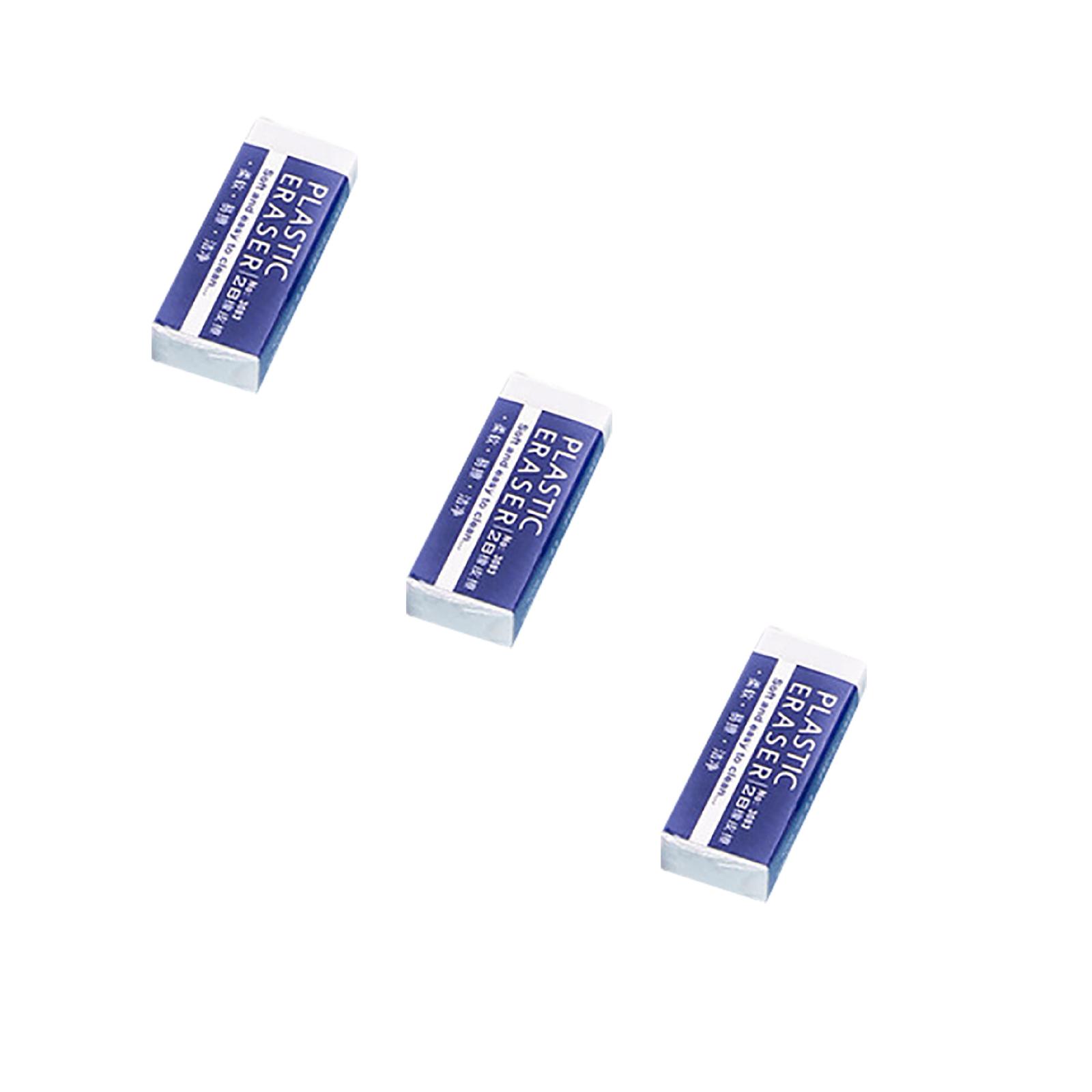 Plastic Vinyl Erasers(3PC),Pencil Erasers Clean Polishing,Soft Rubber ...