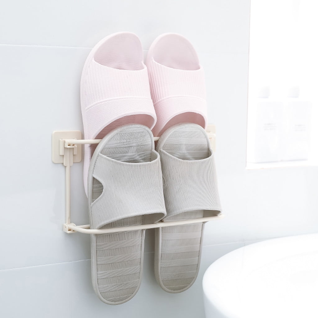 Plastic Wall Hanger Slippers Organizer, Wall Mount Slippers Rack ...
