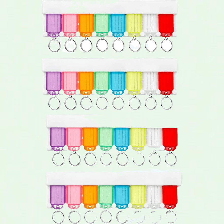 Plastic Wall Mount Key Holder Organizer, 4 Pack - Key Tag Holder Slot ...