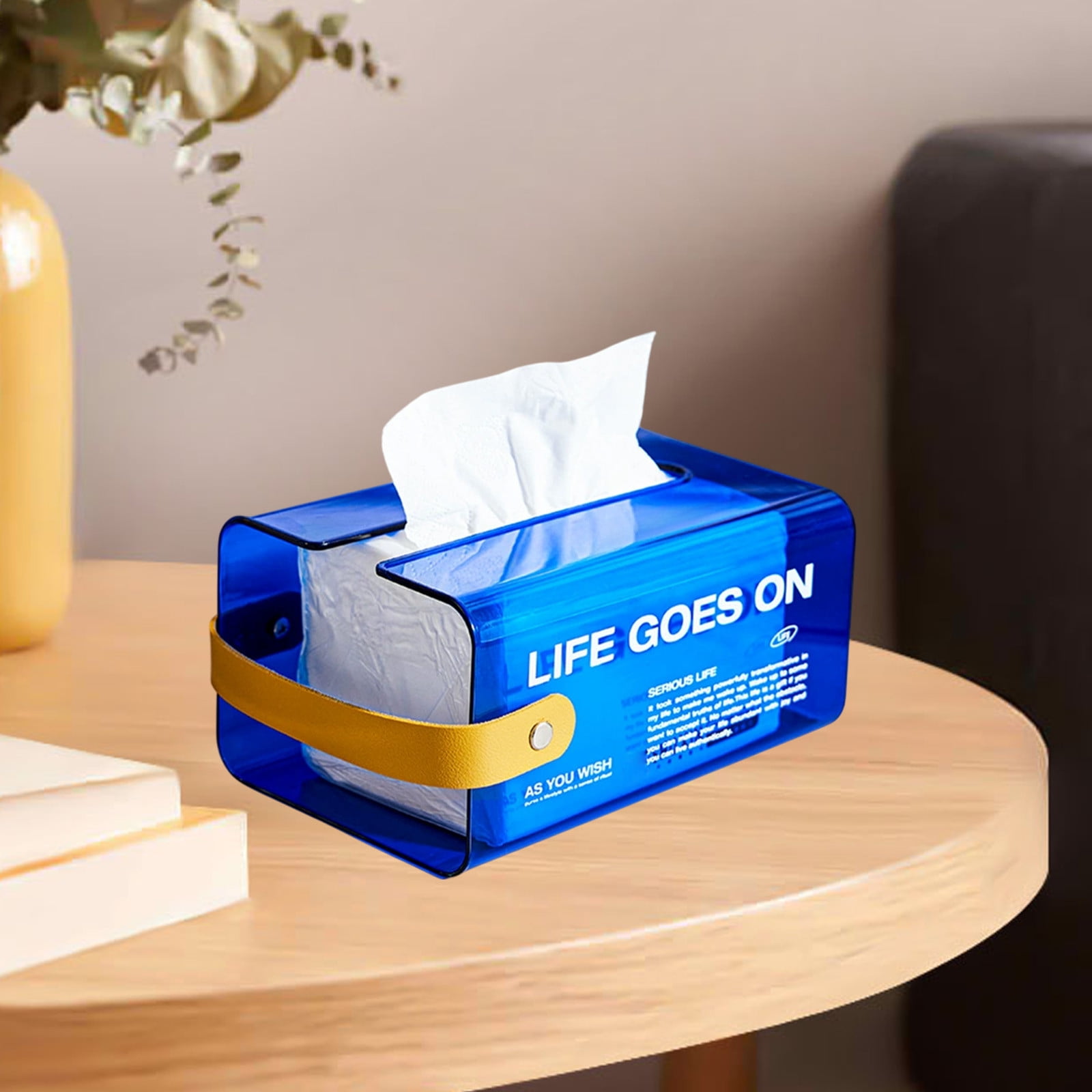 Plastic Wall Mounted Tissue Box, No-Drill Bathroom Paper Roll Organizer ...