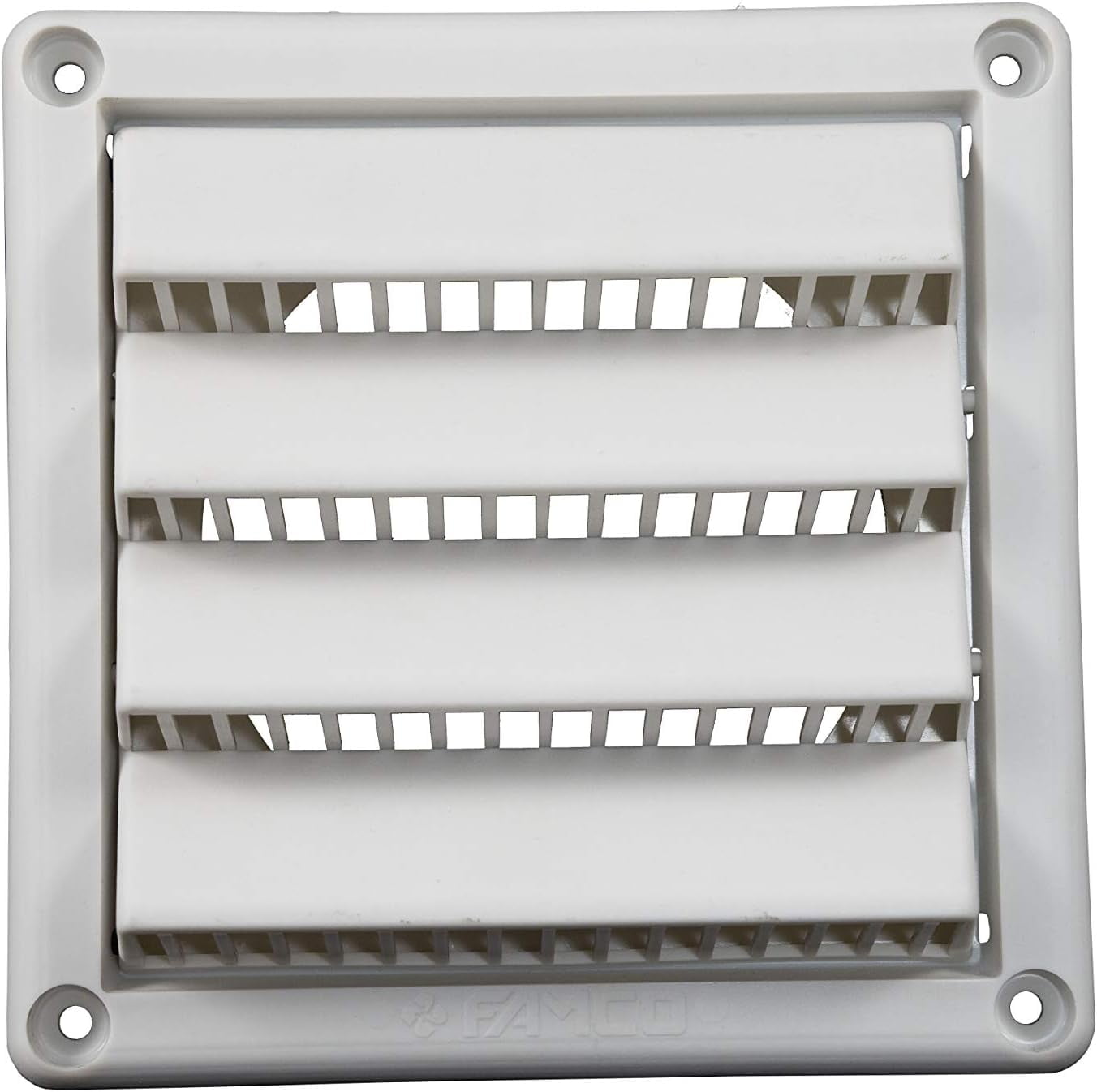 Plastic Wall Vent w/Fixed Louvers 6 Inch Pipe White | for Intake and ...