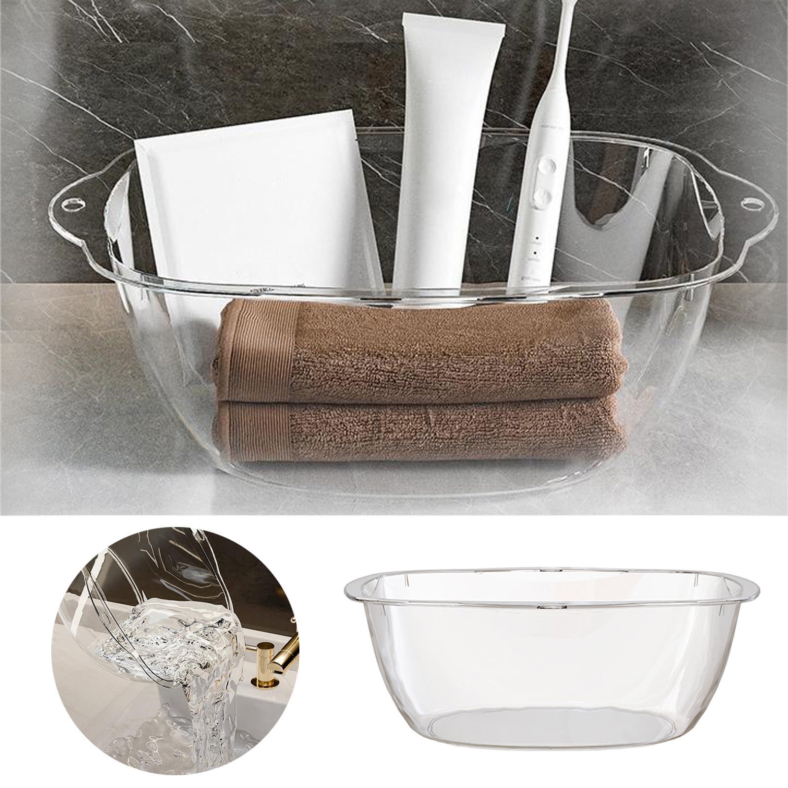 Plastic Washing Basin, Student Dormitory Sink, Transparent Double-Ear ...