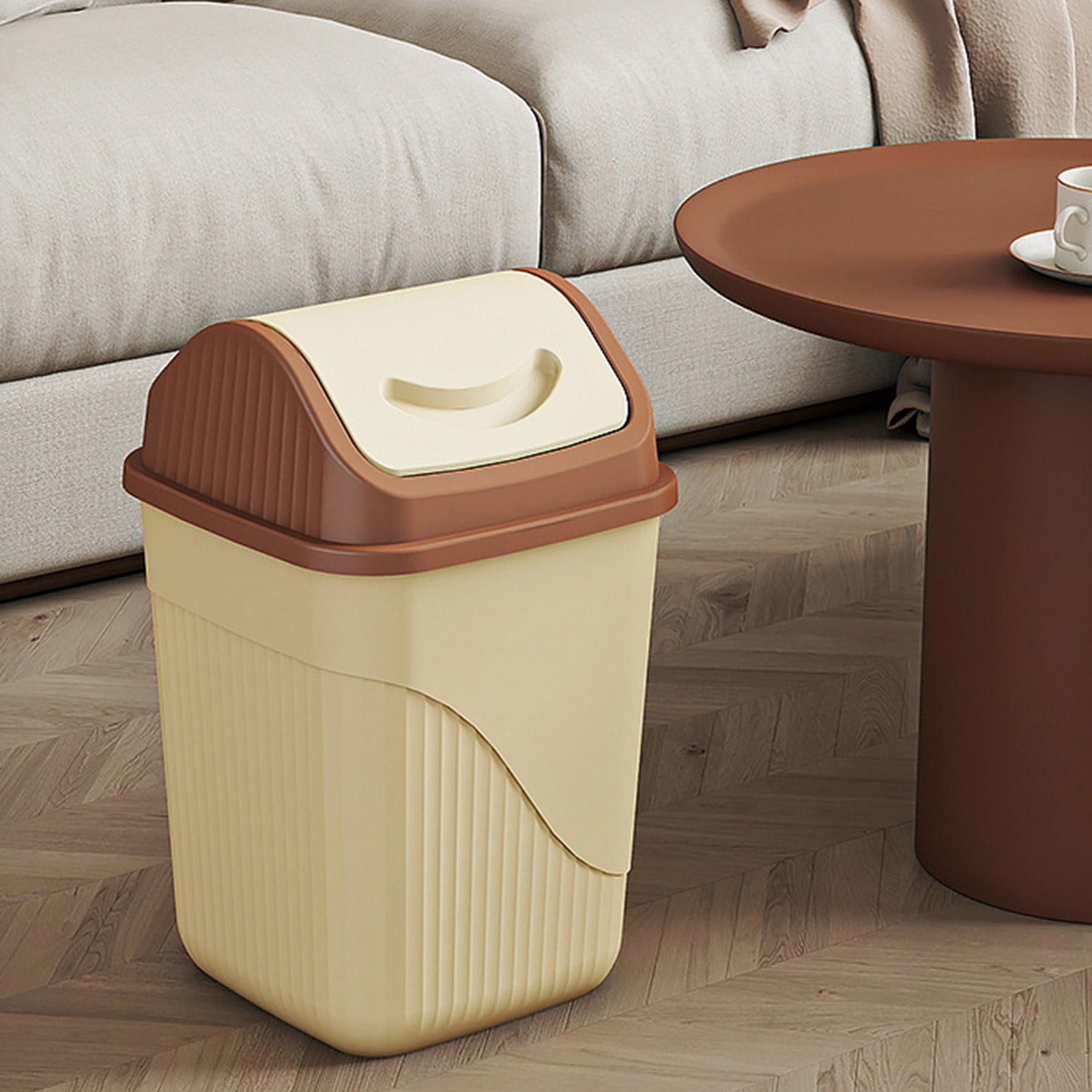 Plastic Waste Bin Odor Control Trash Can Small Office Bathroom Bin 10 ...