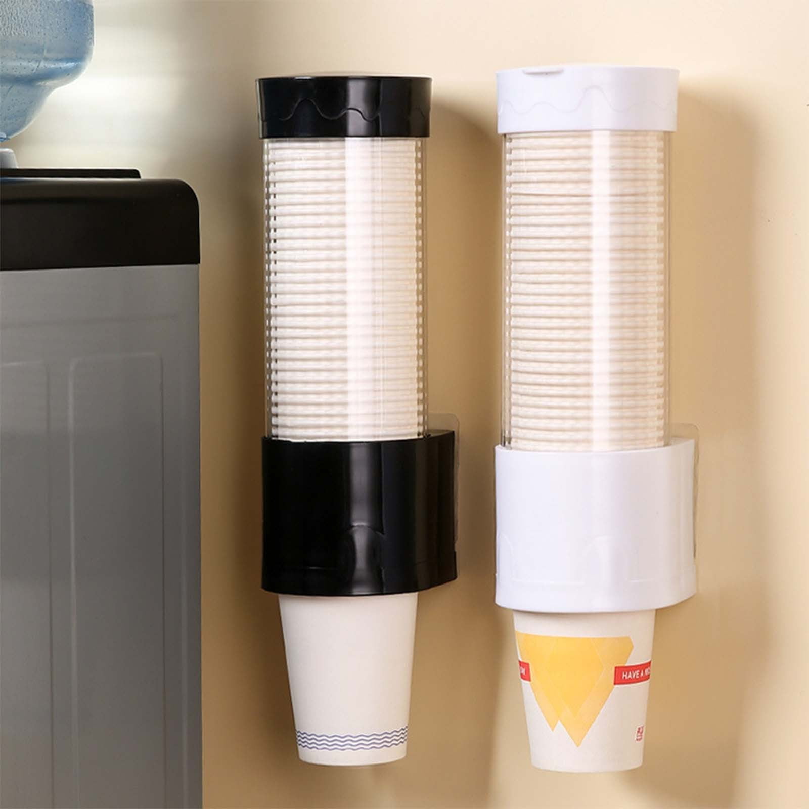 Plastic Water Dispenser Cup Holder | Hangable Wall Mount with Sticky ...
