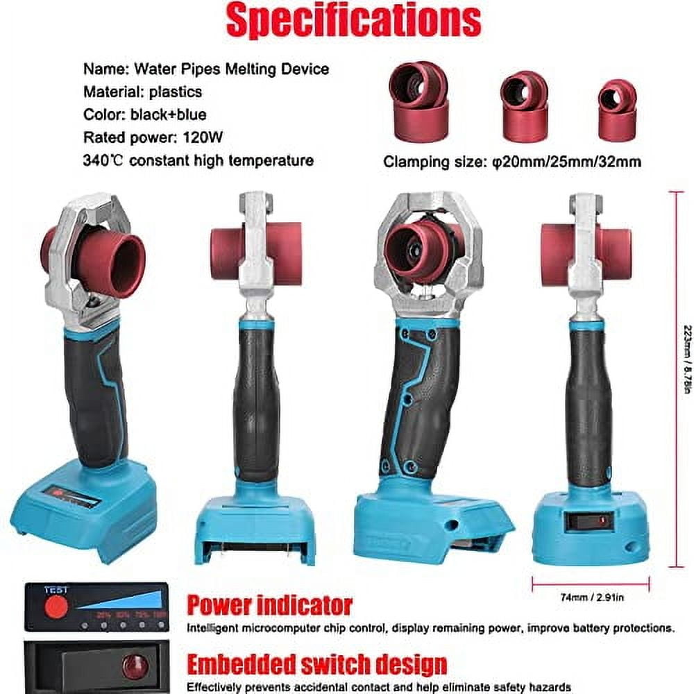 Plastic Water Pipe Welder, Cordless Handheld Socket Fusions Welder Kit, Rechargeable PPR Pipe ...