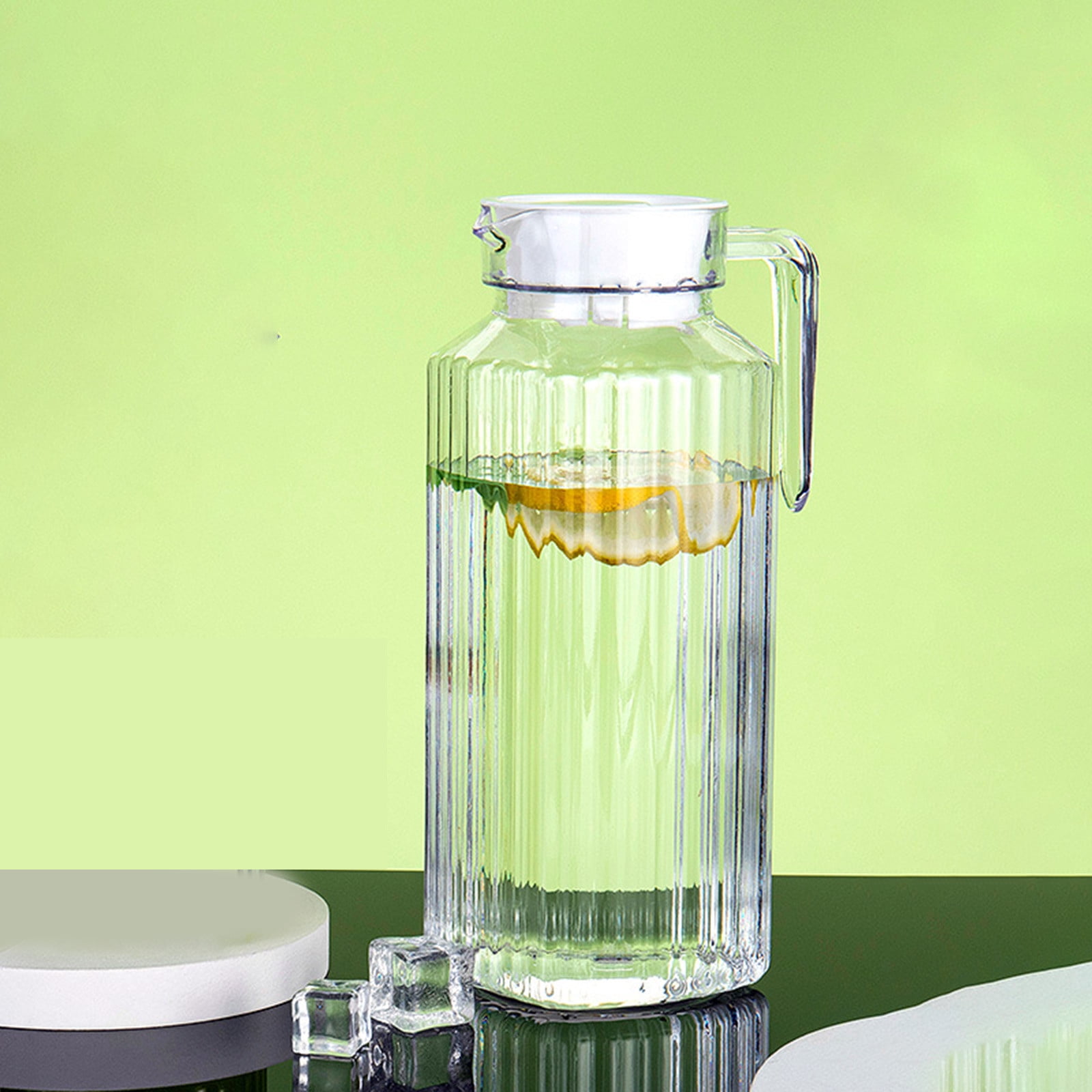 Plastic Water Pitcher 1.1L | Clear Iced Tea Lemonade Pitcher with Lid ...
