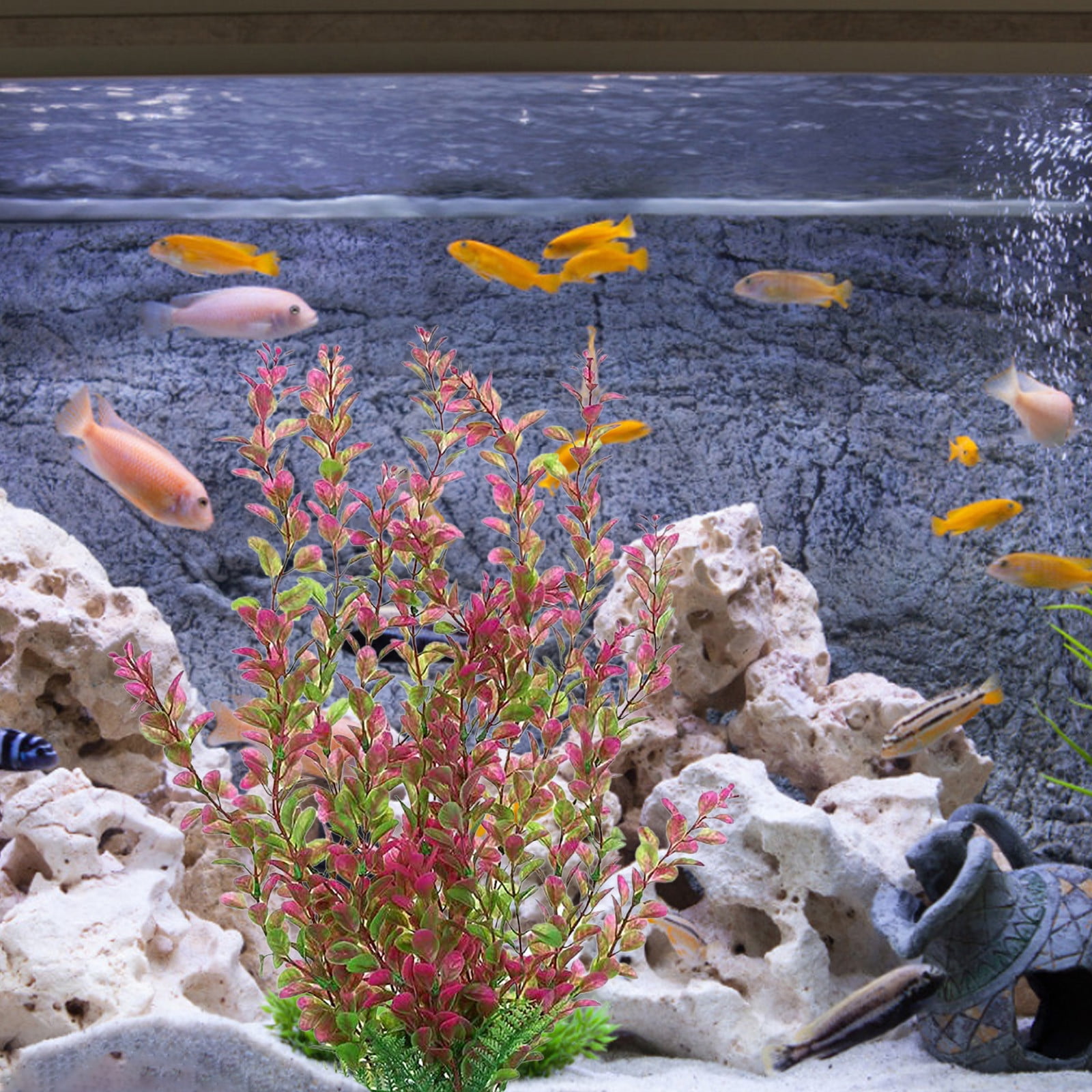 Plastic Water Plants for Aquarium, Fish Tank Ornament, Artificial ...