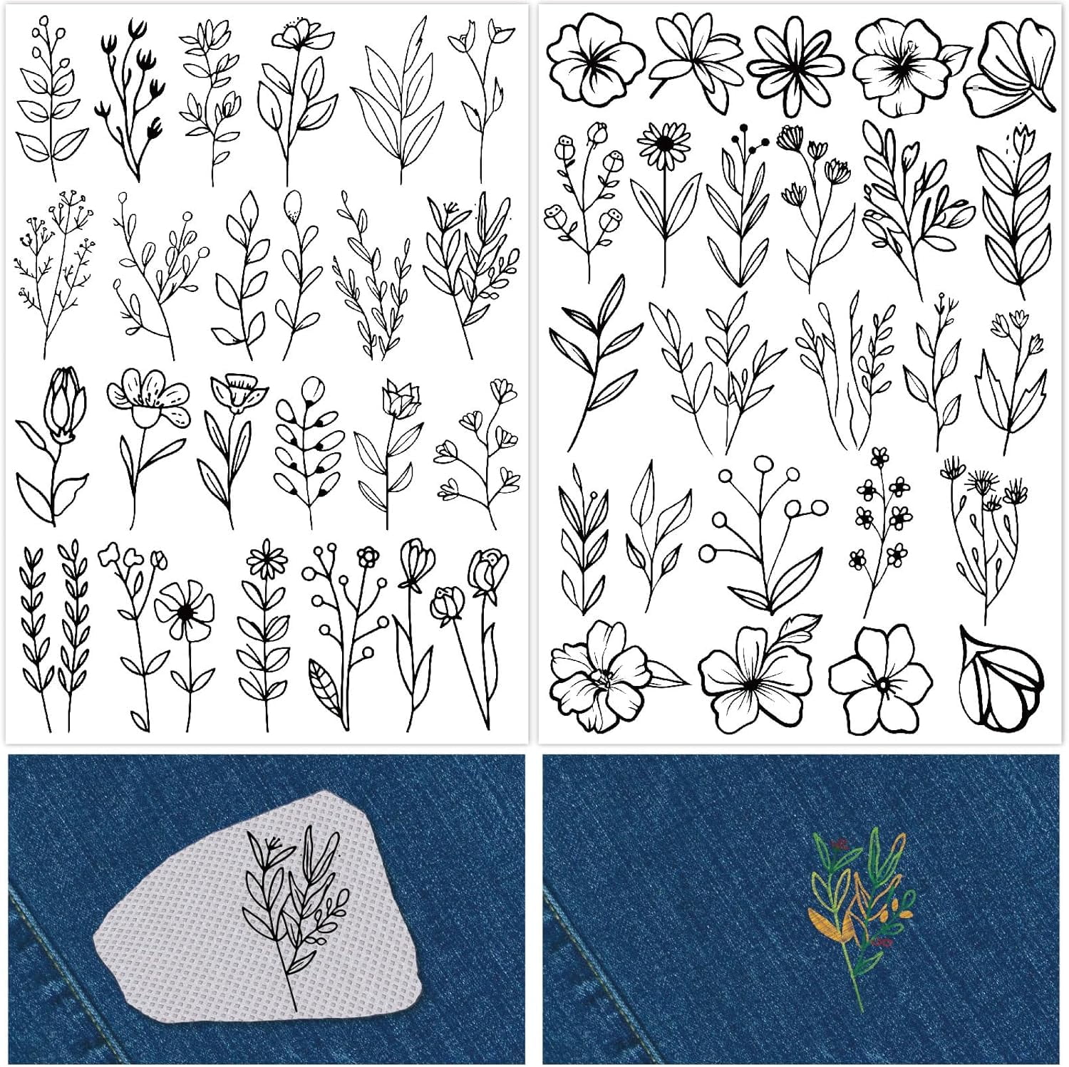 Plastic Water-soluble Embroidery Drawing Sketch Rectangle Flower ...