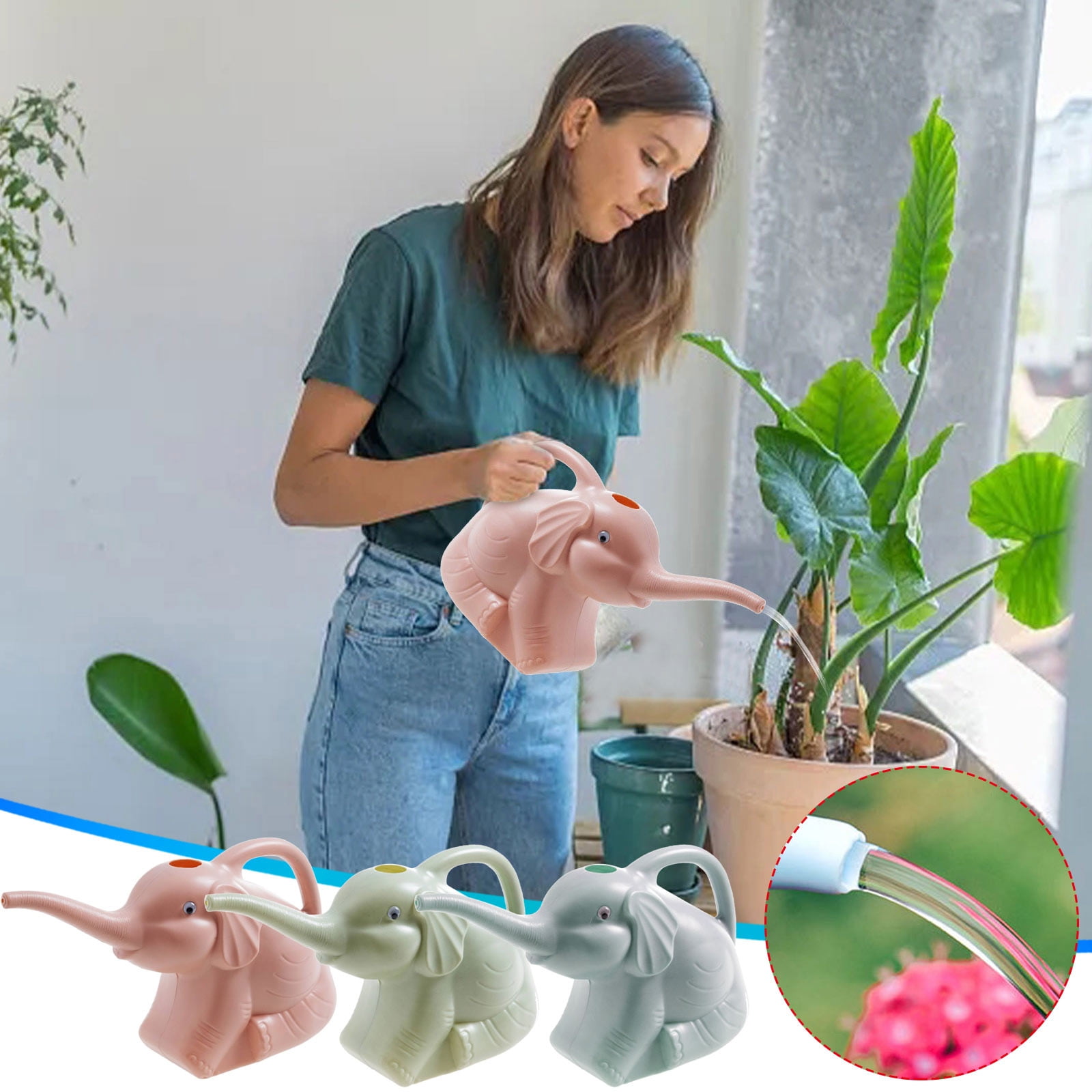 Plastic Watering Can Elephant Shape | Small Lightweight Cute Decorative ...