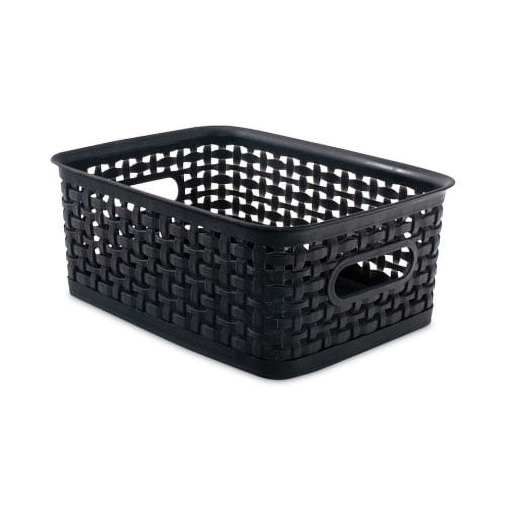 Plastic Weave Bin, Small, 10" X 7.5" X 4", Black | Bundle of 10 Each ...
