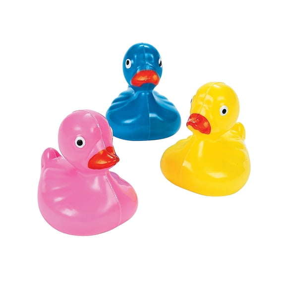 Fun Express Plastic Weighted Ducks, Floating Party Favors, 12 Pieces ...