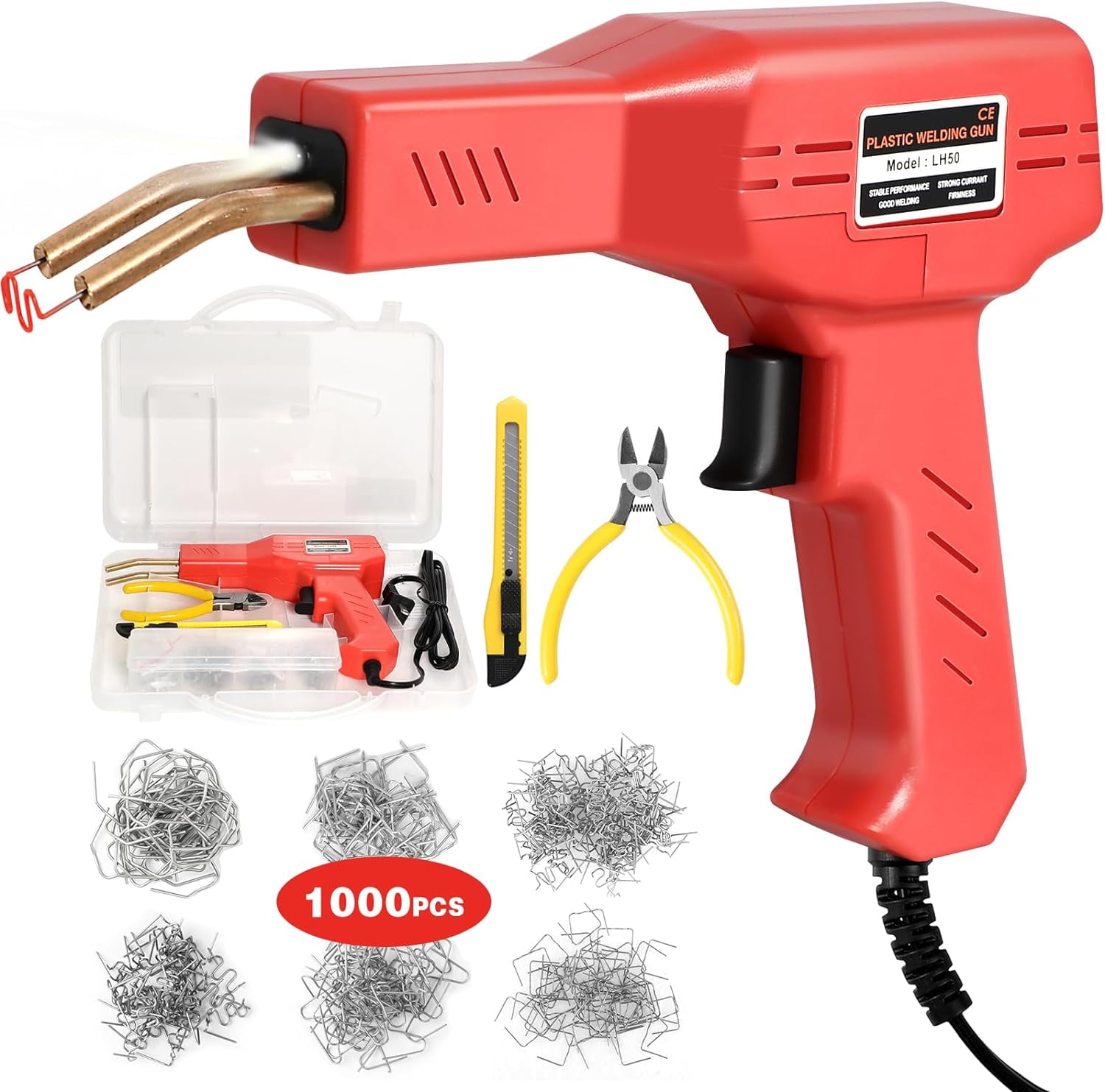 Plastic Welder, 1000PCS Staples, Welding Kit, Hot Stapler Welder Gun ...