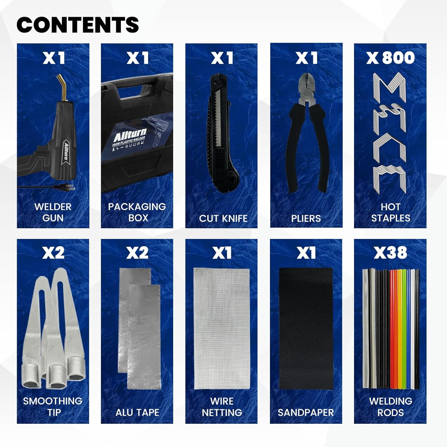 Plastic Welding Kit, Car Bumper Repair Tool, Hot Stapler System with ...