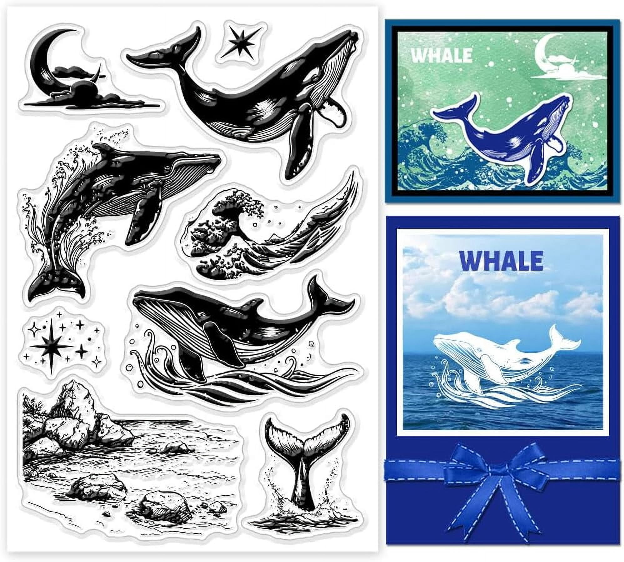 Plastic Whales Clear Stamps Marine Life Clear Rubber Stamps Moon Star ...