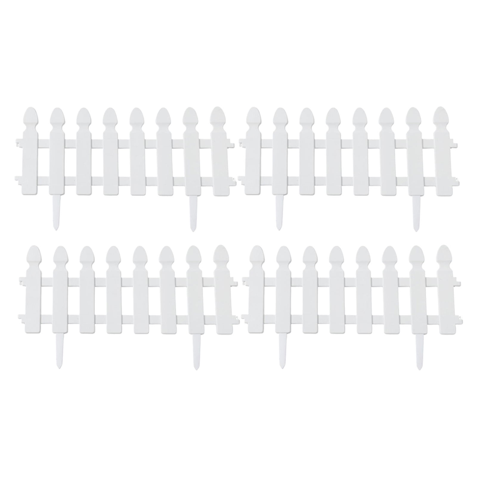 Plastic White Edging Garden Picket Fence - Grass Lawn Flowerbed Plant ...