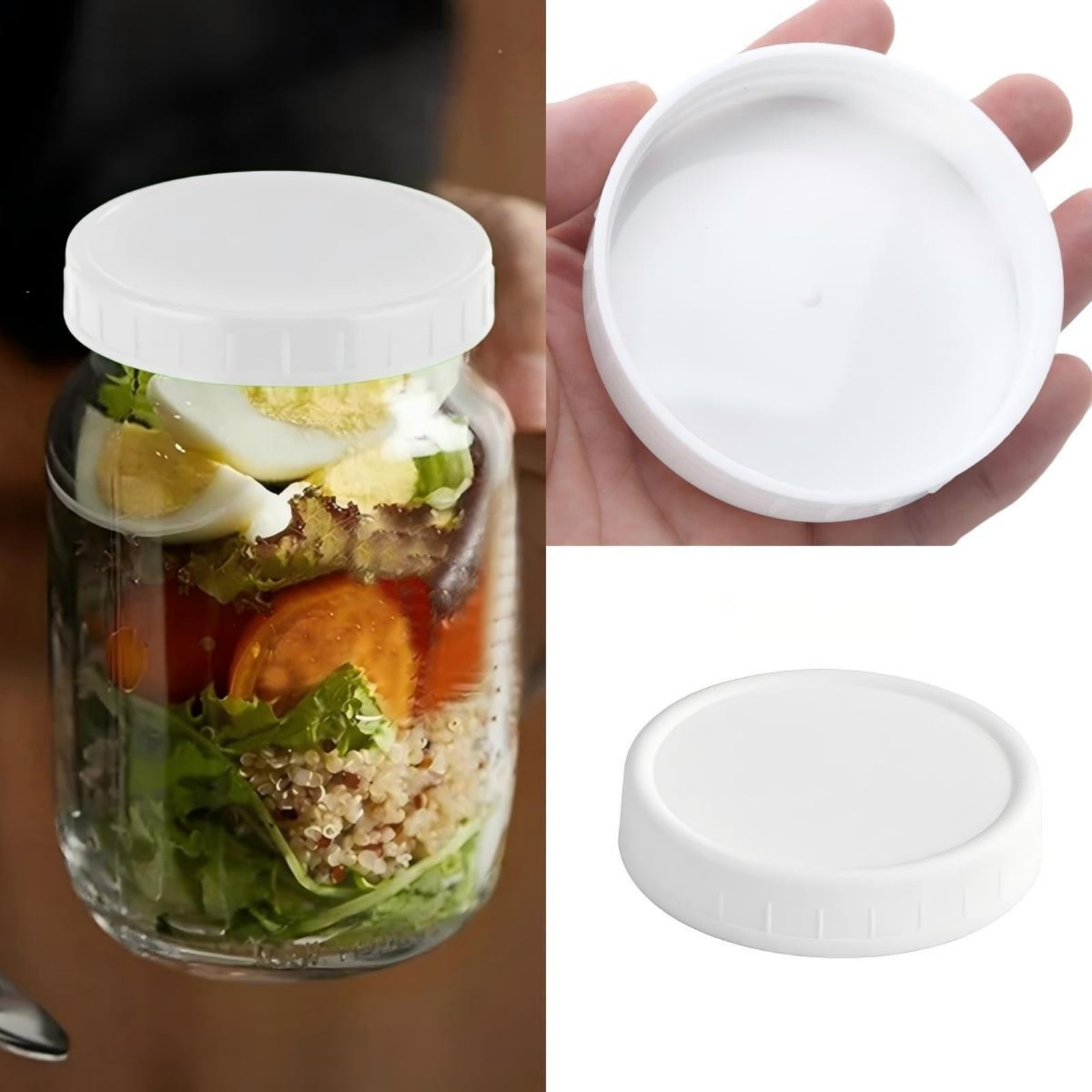 Plastic Wide Mouth Jar Lids For Drinks Storage In Fridge Or Seal ...