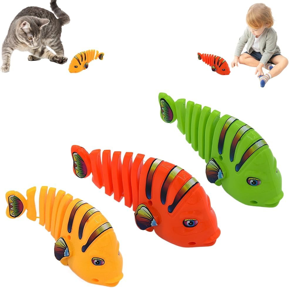 Plastic Wind-Up Wiggle Fish Toys, 2025 New Clockwork Swinging Cartoon ...