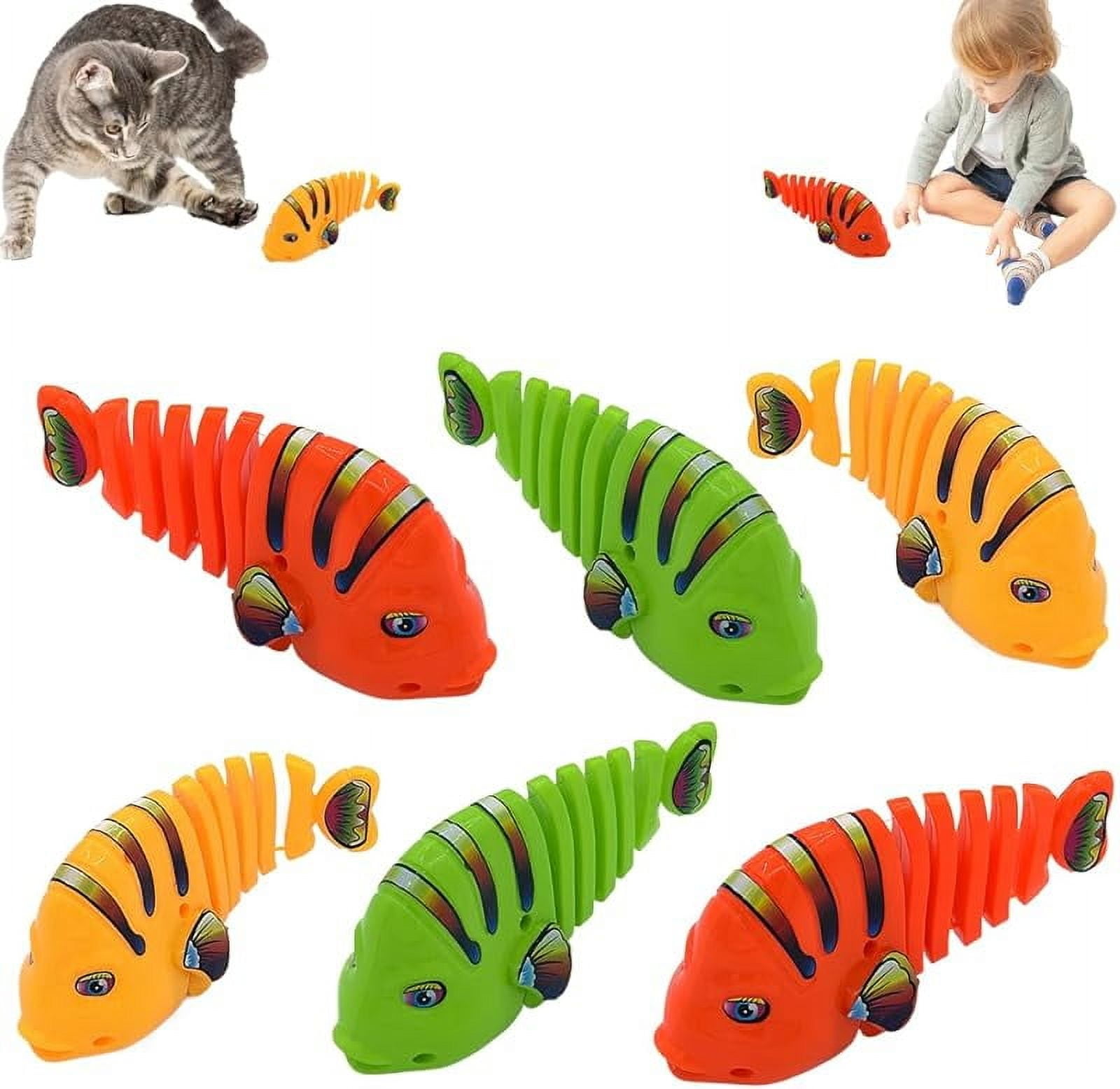 Plastic Wind-Up Wiggle Fish Toys,Interactive Clockwork Swinging Cartoon ...