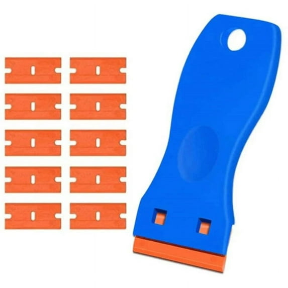 Plastic Window Scraper Tool Tint Glue Remover Adhesive Handle + 10x ...