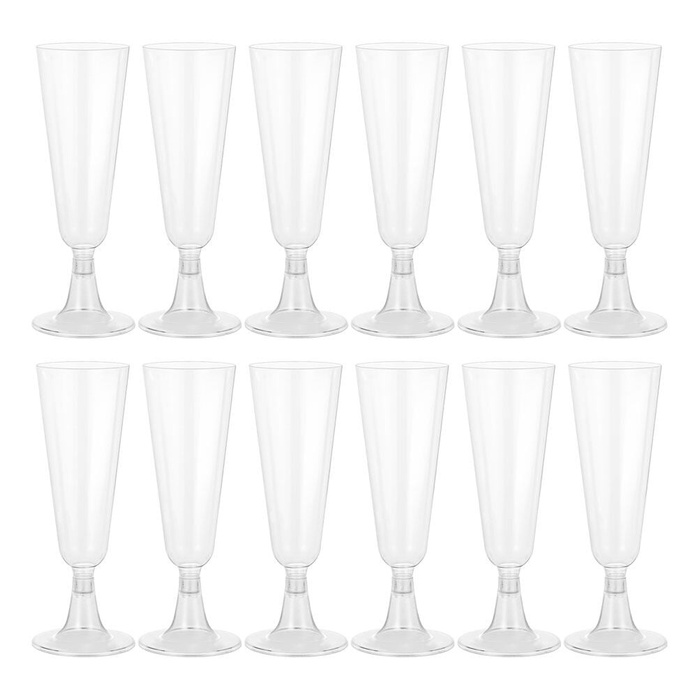 Plastic Wine Glass24pcs Plastic Wine Glass Disposable Champagne Flutes Plastic Footed Glass