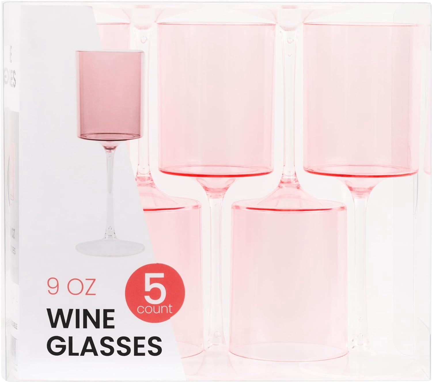 PLASTICPRO Plastic Wine Glasses Disposable 9 oz Plastic Cocktail Cups ...