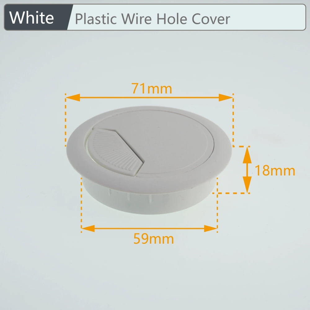 Plastic Wire Hole Cover Outlet Port Table Computer PC Desk Round Cable ...