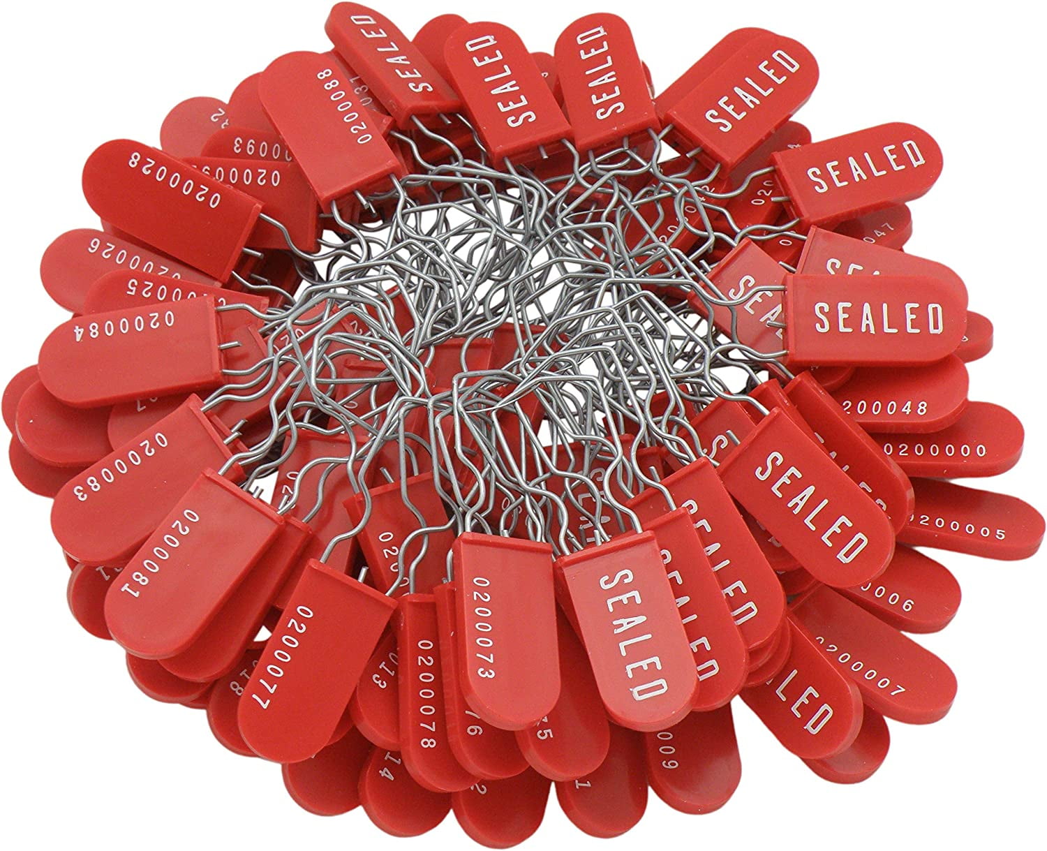 Plastic Wire Padlock Security Seals Sequentially Numbered (Pack of 100 ...