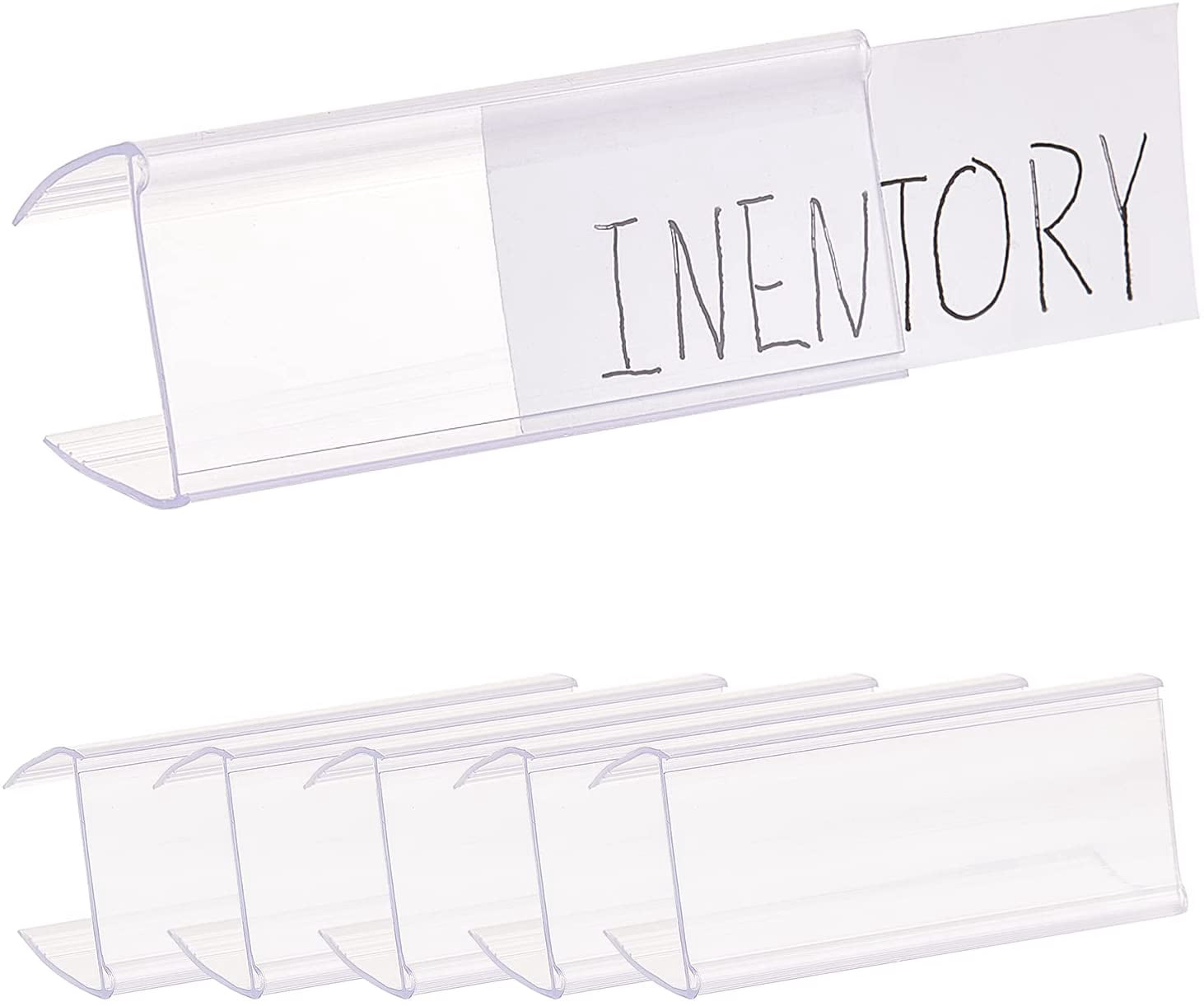 Plastic Wire Shelf Label Holder 100 Pack Clear PVC Tag Holder with ...