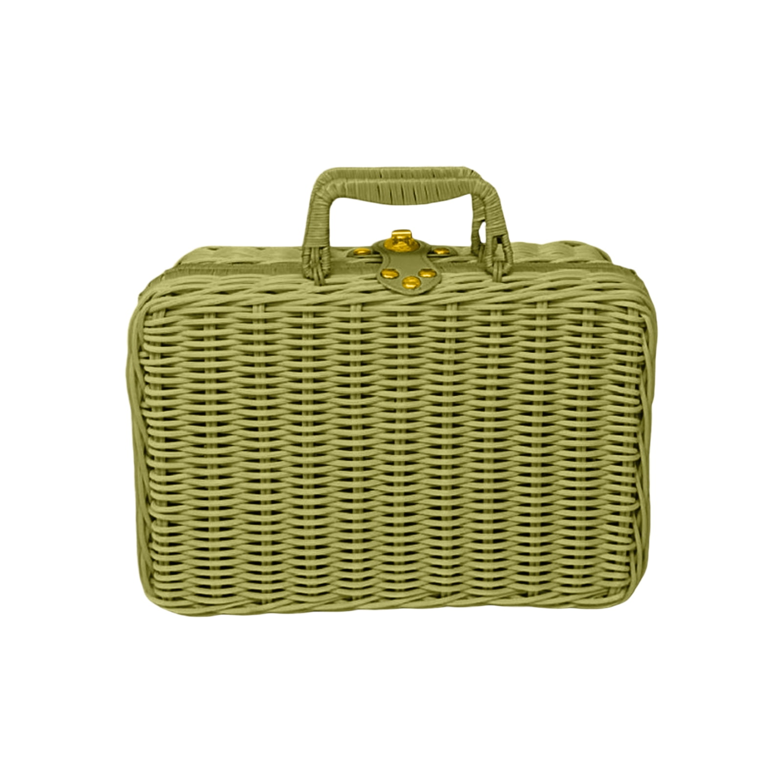 Plastic Woven Rattan Storage Basket, Decorative Picnic Easter Organizer ...