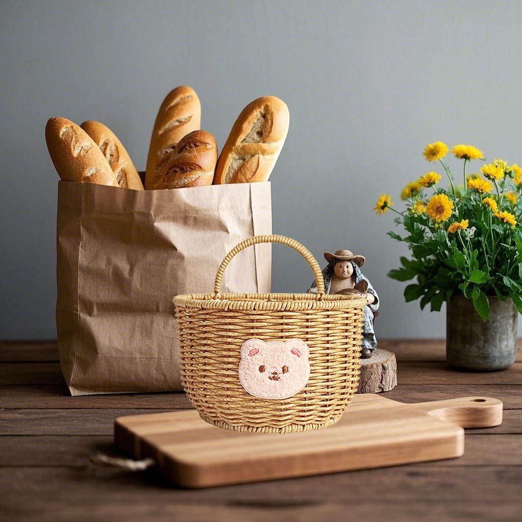 Plastic Woven Wall Hanging Basket: Rustic Wicker Garlic Potato Onion ...