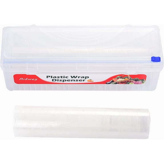 Plastic Wrap Dispenser with Cutter -Cling Wrap Dispenser with Slide ...