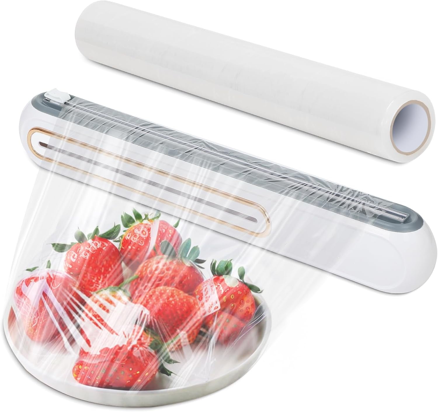 Plastic Wrap Dispenser with Cutter, Magnetic Aluminum Tin Foil ...