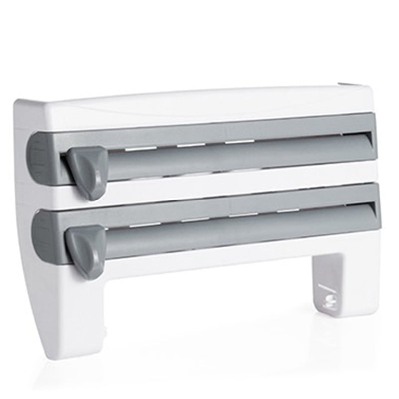 Plastic Wrap Paper Storage Rack Wall-Mounted Aluminum Foil Roll Rack ...