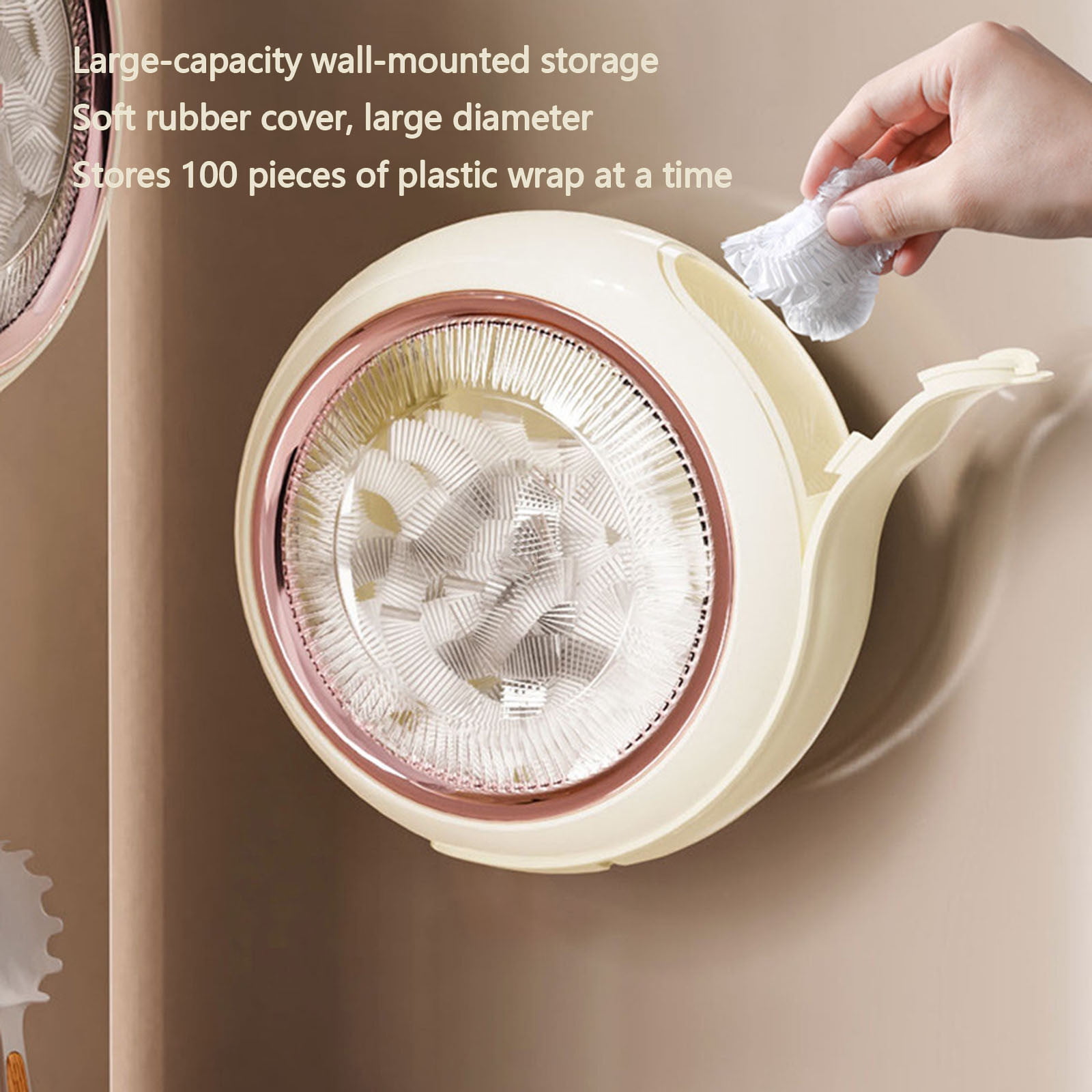 Plastic Wrap Sleeve Storage Box Round Plastic Storage Box Wall Cling ...