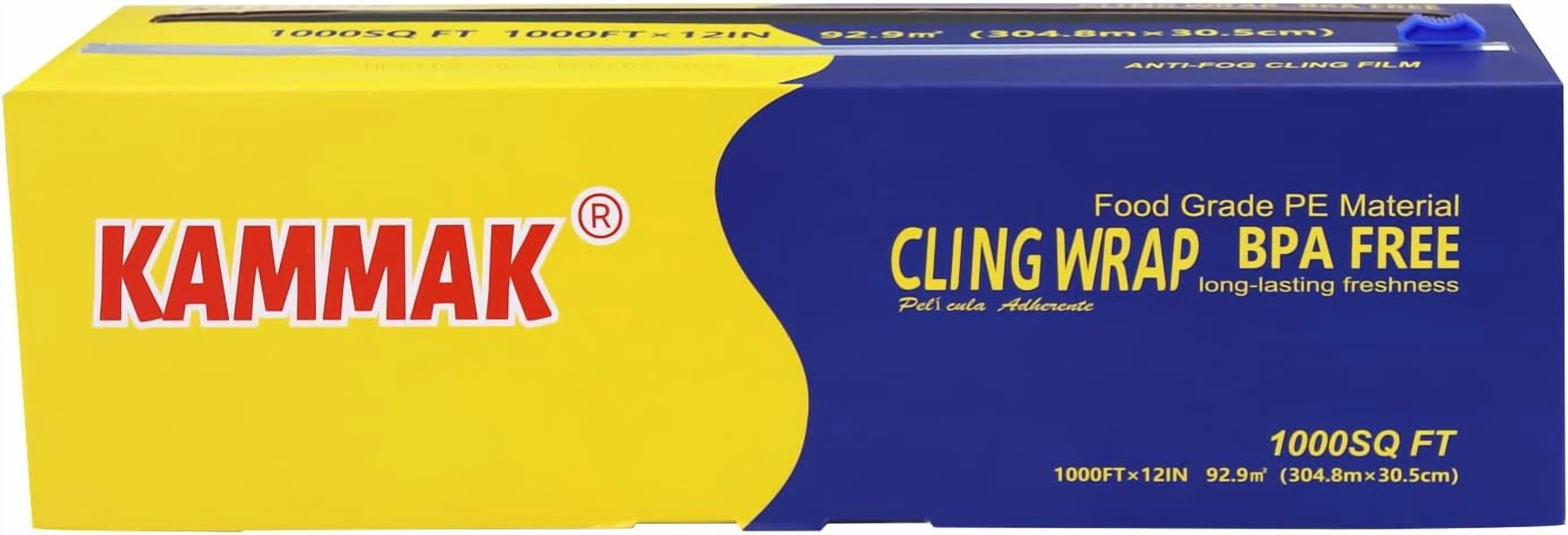 Plastic Wrap with Slide Cutter - 12 Inch Food Service Cling Film Roll ...