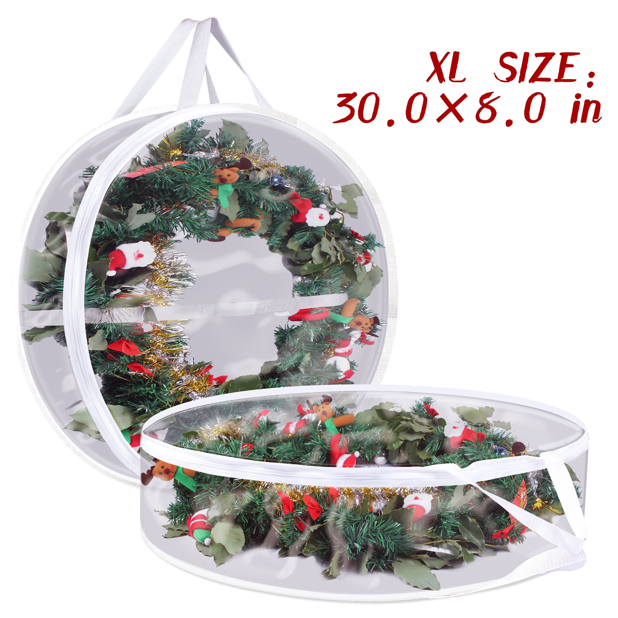 Plastic Wreath storage Bag 30 Inch, Holiday Garland Storage Bag Heavy ...