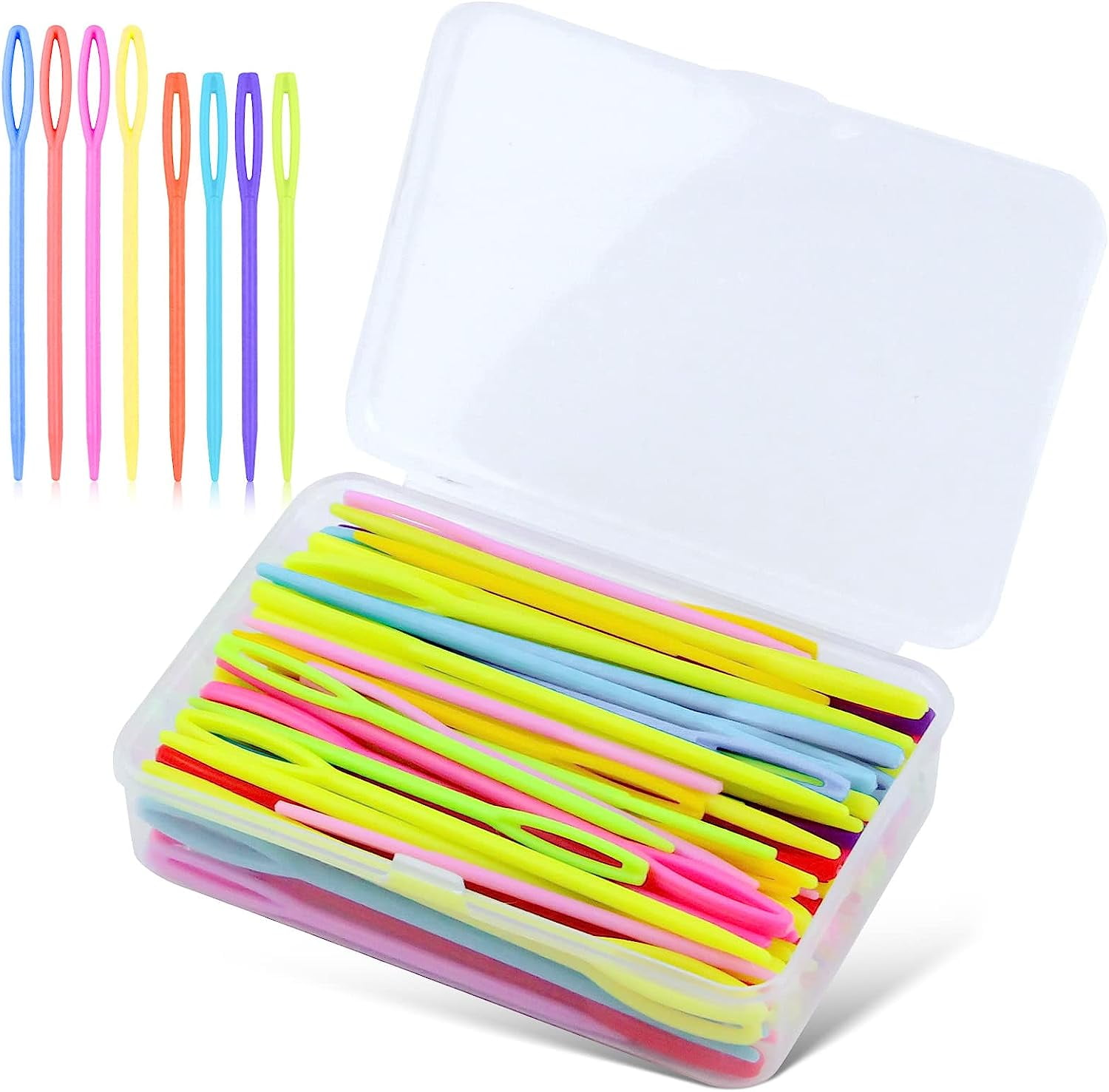 Plastic Yarn Needle, Big Eye Plastic Tapestry Weaving Darning Needles ...